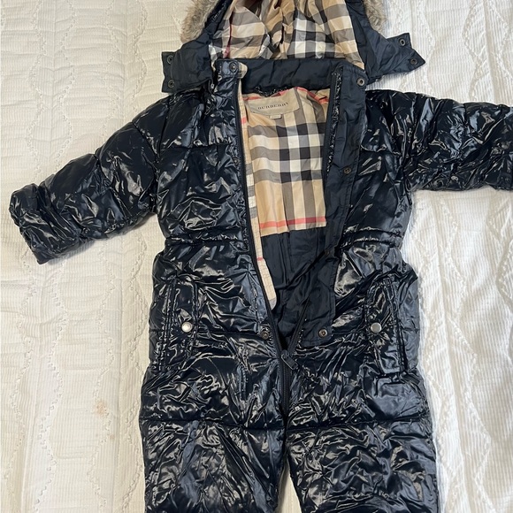 Burberry | Jackets & Coats | Burberry Black Puffer Snowsuit Kids 2y ...